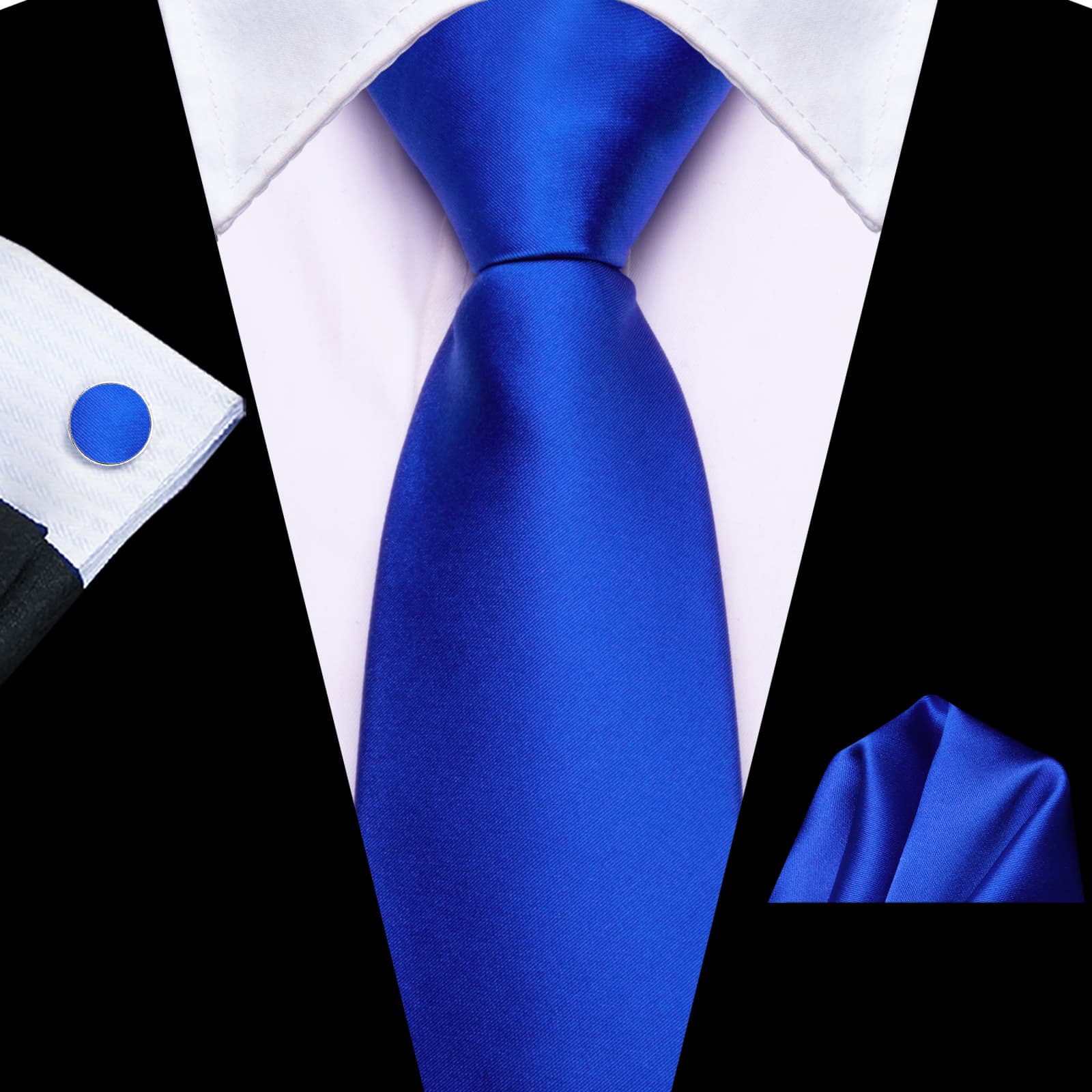 Hi-Tie Plaid Sky Blue Silver Tie Jacquard Silk Necktie Set for Men