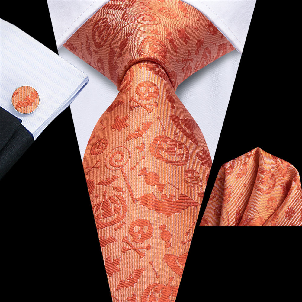 Hi-Tie Neck Tie Orange Best Mens Designer Ties Silk Formal Tie Stores