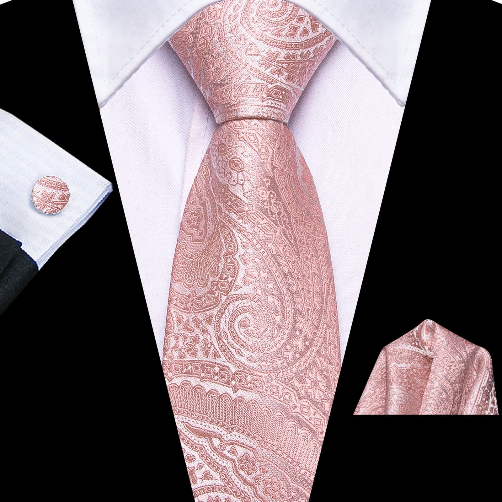 Hi-Tie Plaid Sky Blue Silver Tie Jacquard Silk Necktie Set for Men